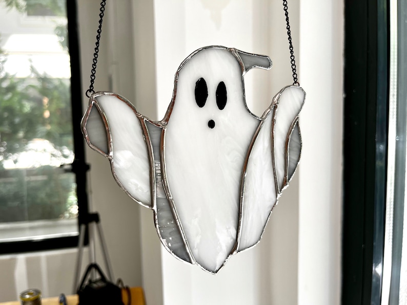 Stained Glass Ghost Window Hanging - Halloween Decor - Etsy