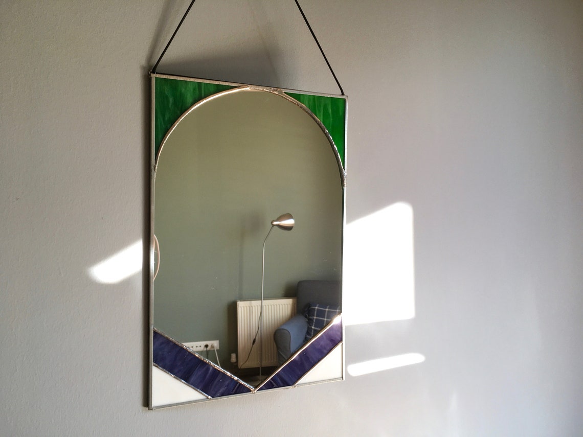 Stained Glass Mirror Modern Wall Hangings Mirror Wall Decor - Etsy