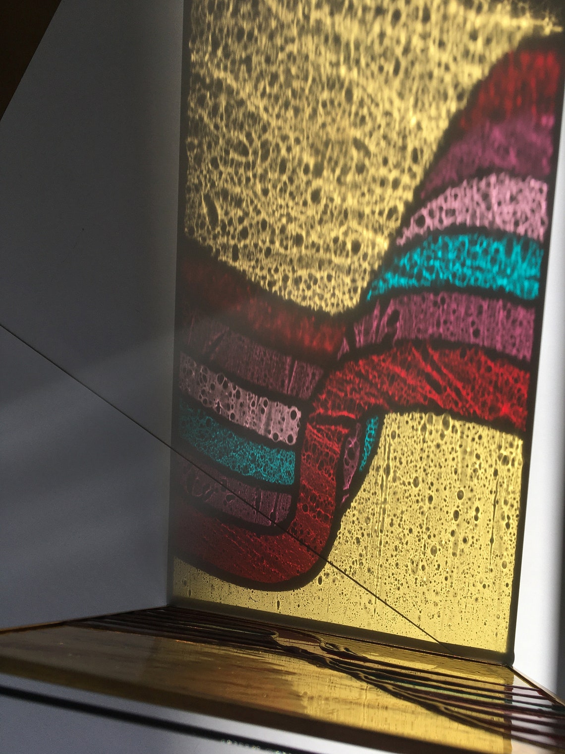 Retro Stained Glass Window Hanging 80s Style Suncatcher - Etsy