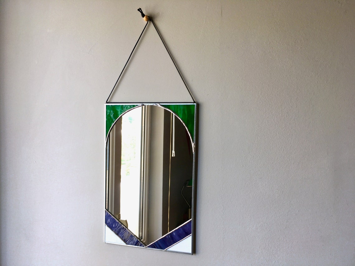 Stained Glass Mirror Modern Wall Hangings Mirror Wall Decor | Etsy