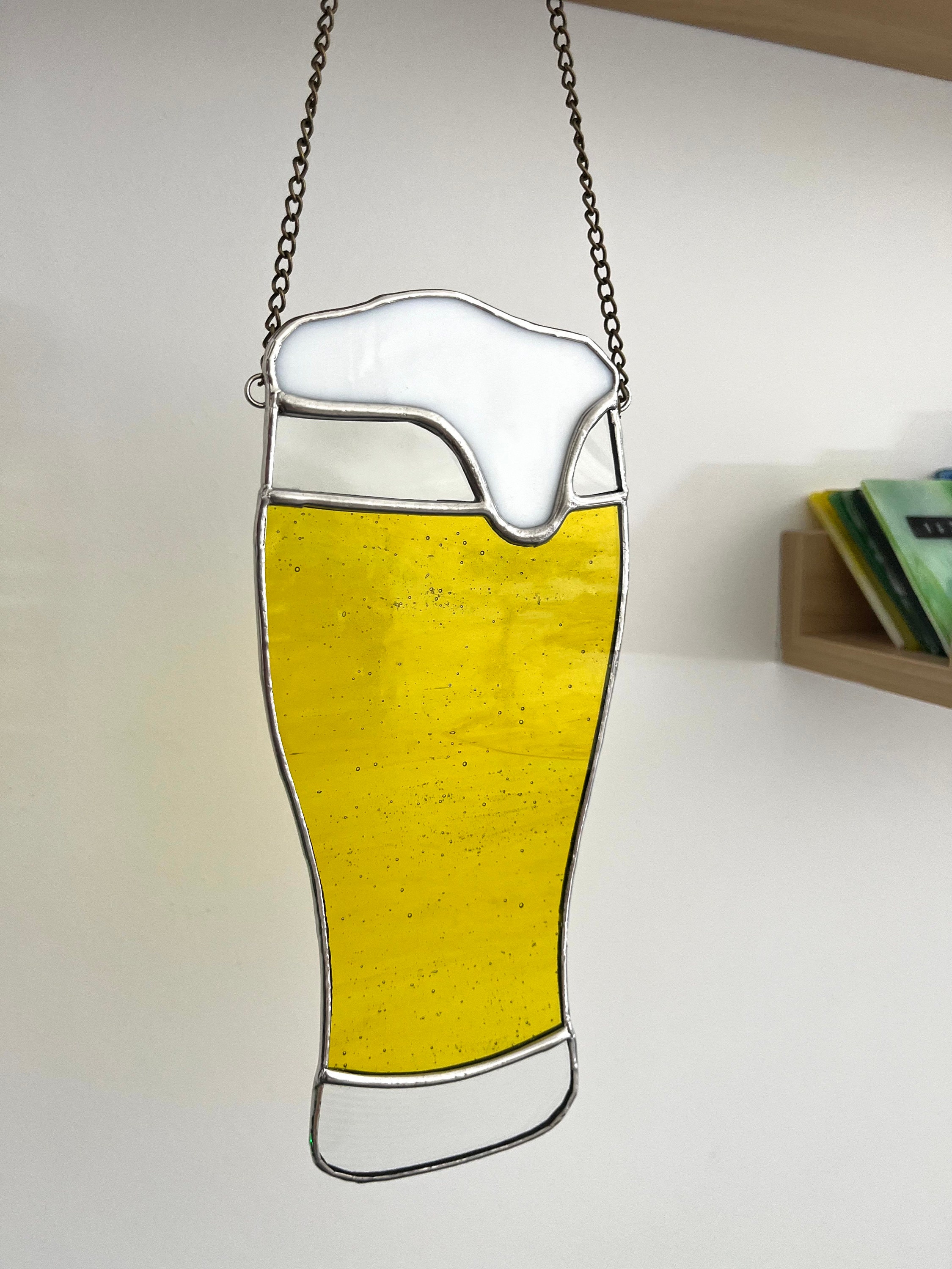 Beer Mug Stained Glass Suncatcher Glass Of Beer Window Hanging Beer Glass Window Hangings