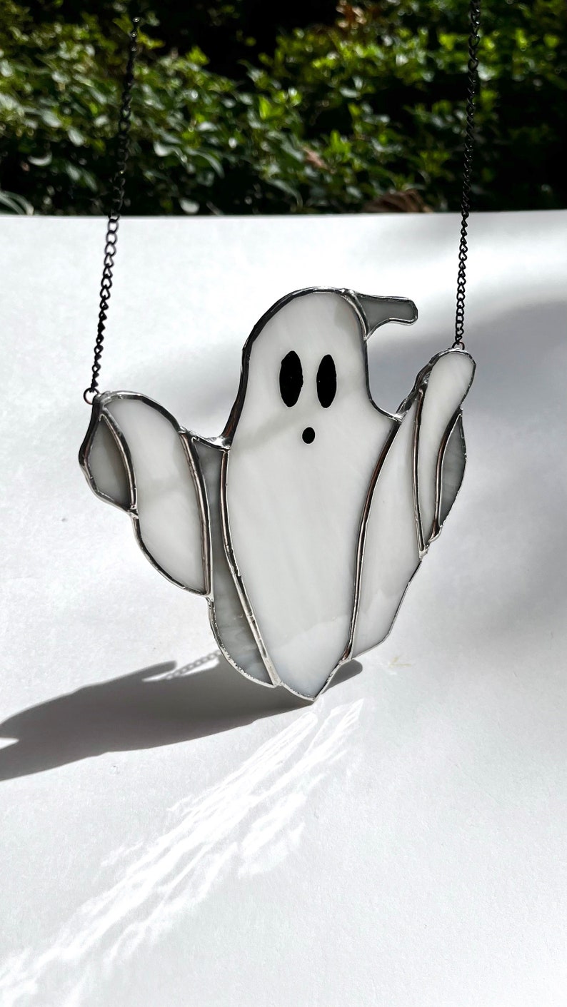Stained Glass Ghost Window Hanging - Halloween Decor - Etsy