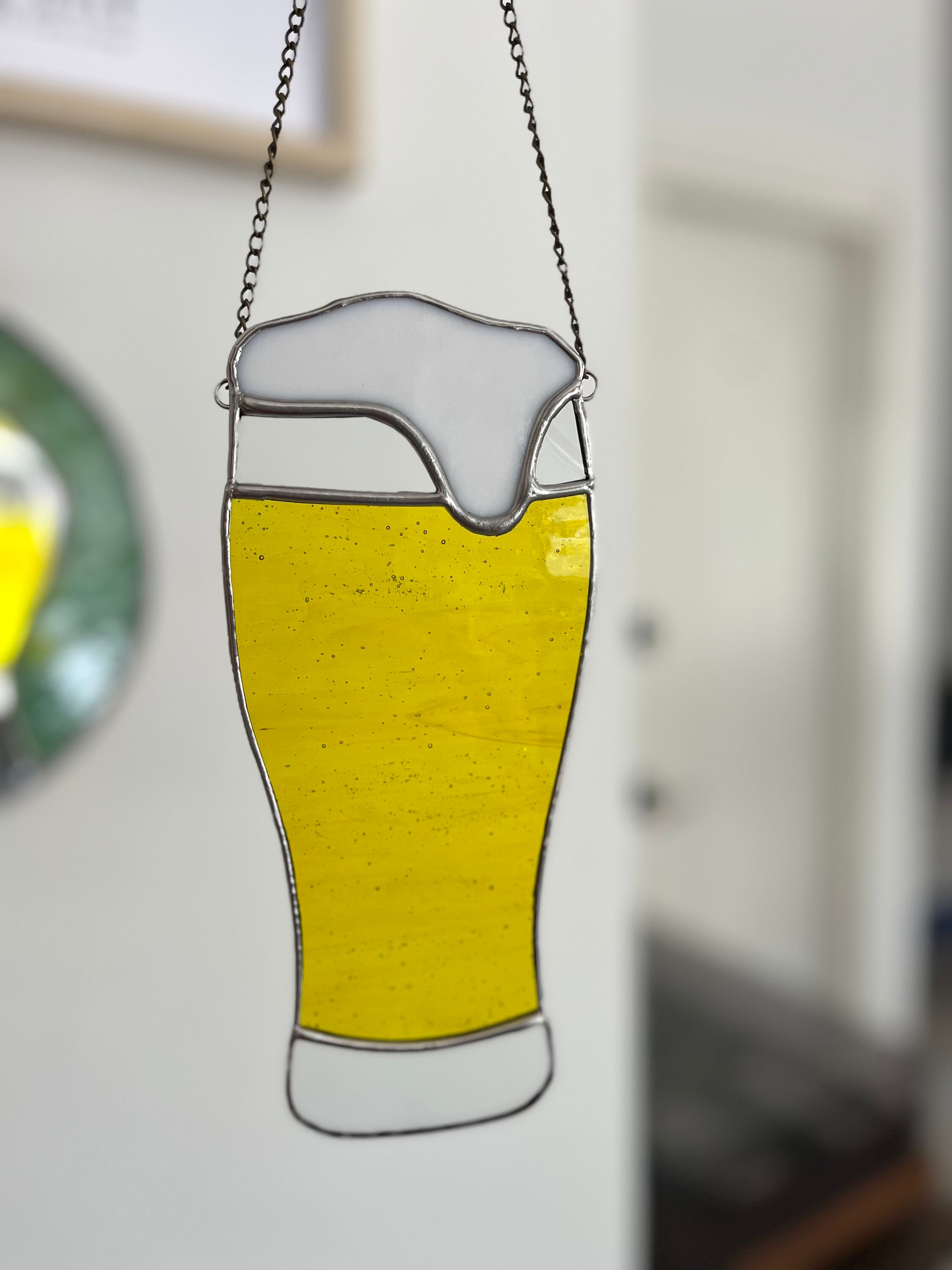 Beer Mug Stained Glass Suncatcher Glass Of Beer Window Hanging Beer Glass Window Hangings