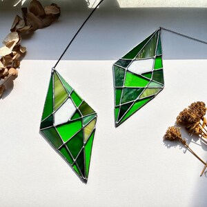 The Sims Plumbob Stained Glass Window Hanging, Plumbob Suncatchers ...