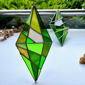 The Sims Plumbob Stained Glass Window Hanging, Plumbob Suncatchers ...