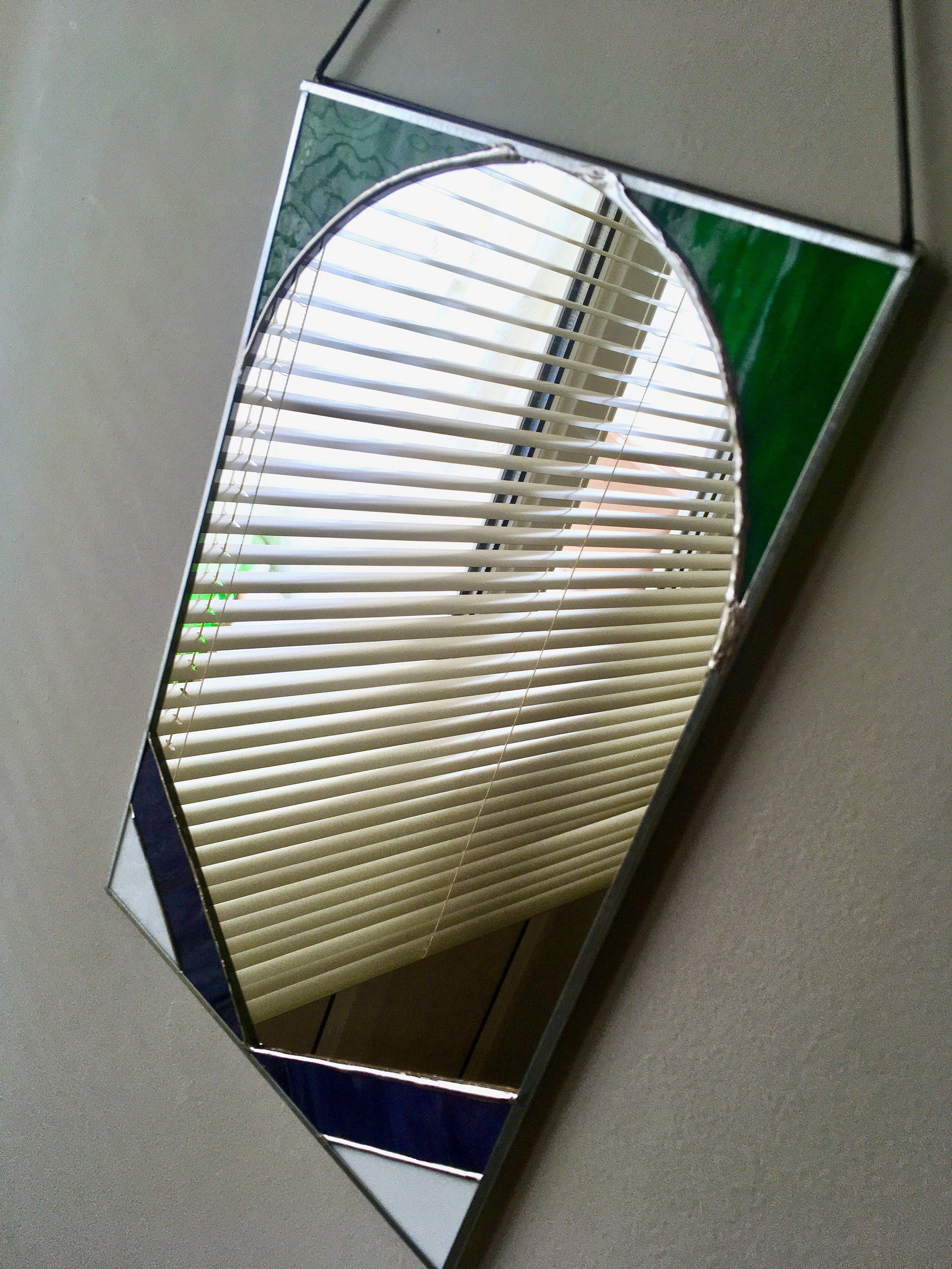 Stained Glass Mirror Modern Wall Hangings Mirror Wall Decor | Etsy