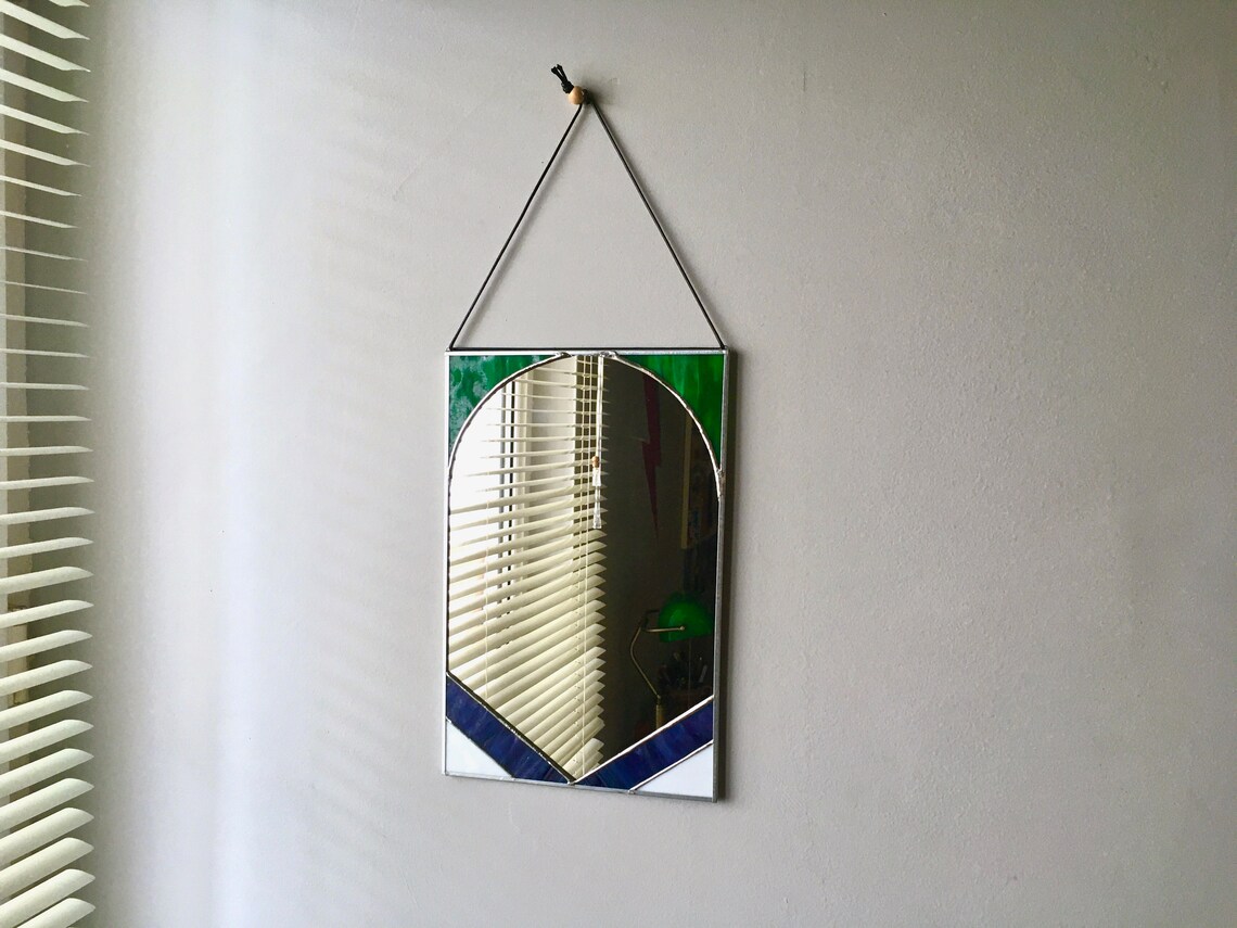 Stained Glass Mirror Modern Wall Hangings Mirror Wall Decor | Etsy