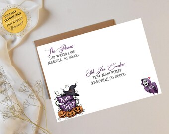 EDITABLE HALLOWEEN ENVELOPE Template,envelope Addressing,halloween ...