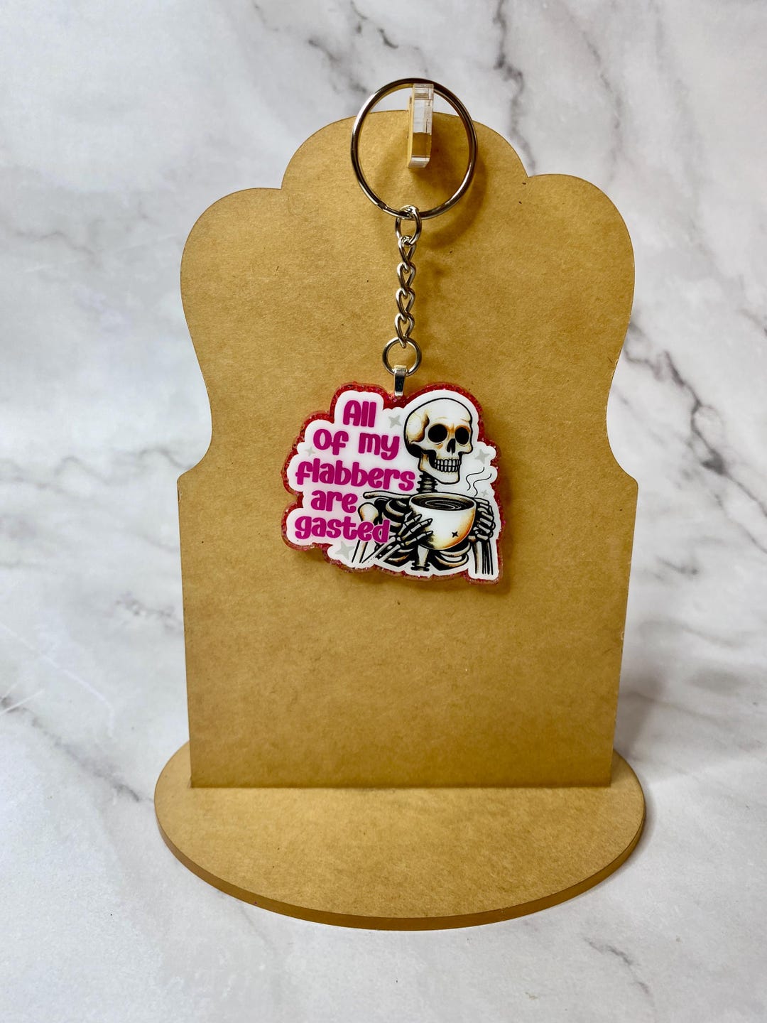 2-inch Acrylic Sassy Skeleton All My Flabbers Are Gasted Keychain - Etsy