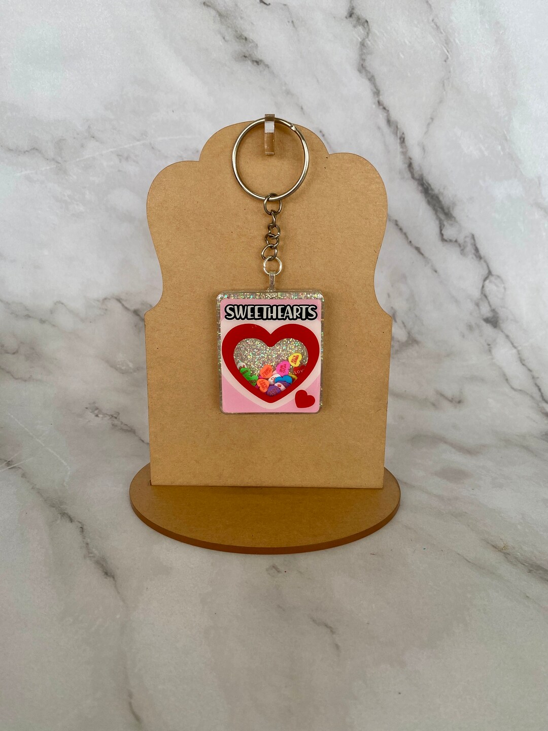Cute Conversation Heart Candy Acrylic Shaker Keychain - 2-inches - Etsy