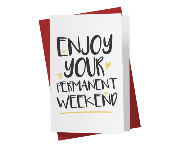 Permanent Weekend Funny Mom and Dad Retirement Card - Etsy