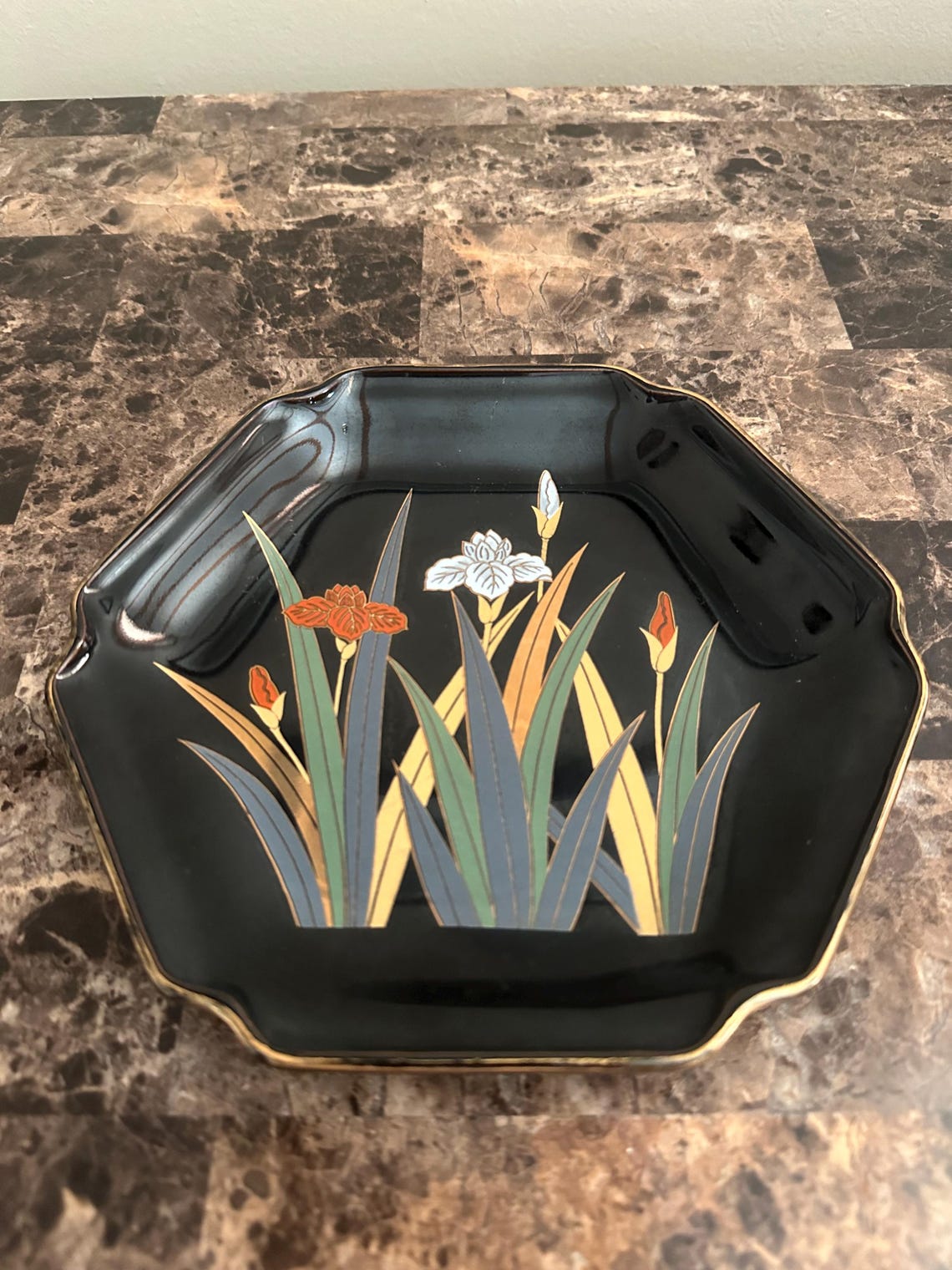 Otagiri Japan Royal Iris Plate, Decorative Plate, Wall Decor, Serving ...