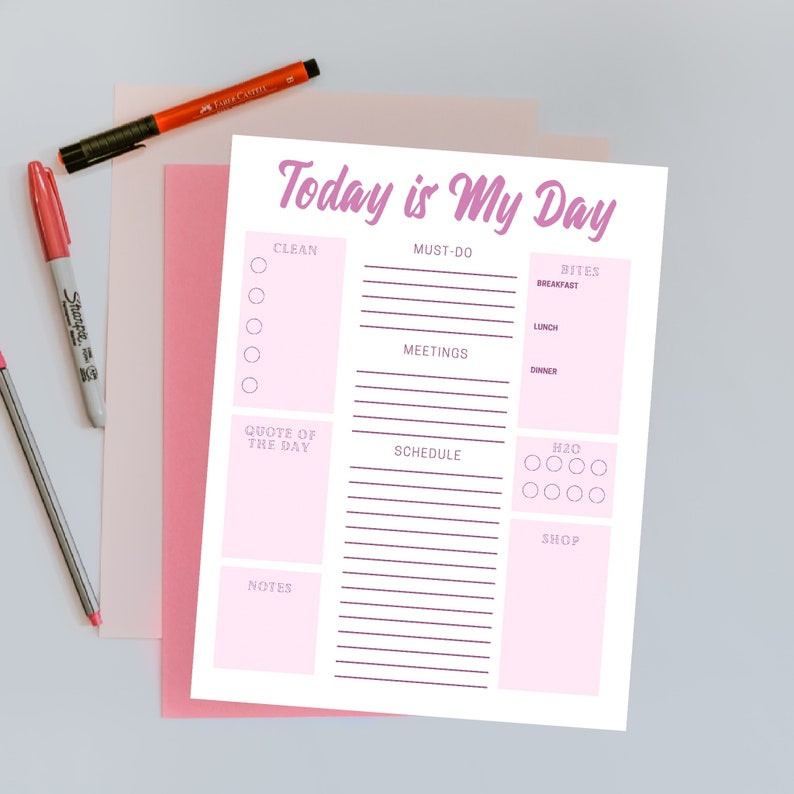 Today is My Day Daily Digital Printable Planner Page DIY - Etsy