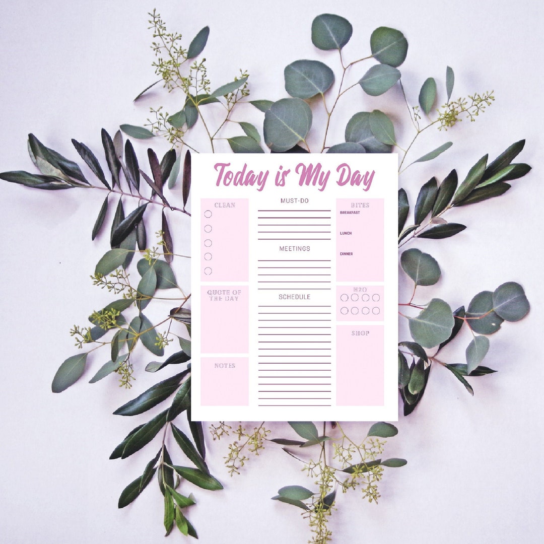 Today is My Day Daily Digital Printable Planner Page DIY Planner PFD ...