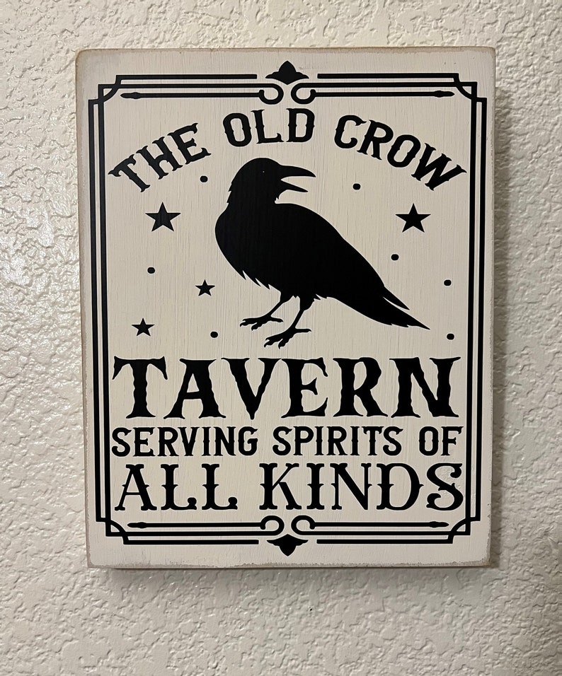 Vintage Style Sign 'the Old Crow Tavern Serving Spirits - Etsy