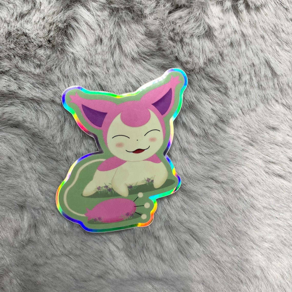 Shiny Holographic Skitty Pokémon Sticker - Etsy