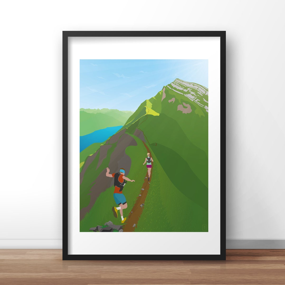 Trail Running Print gift Idea for Trail Runners, Marathon, Outdoor ...