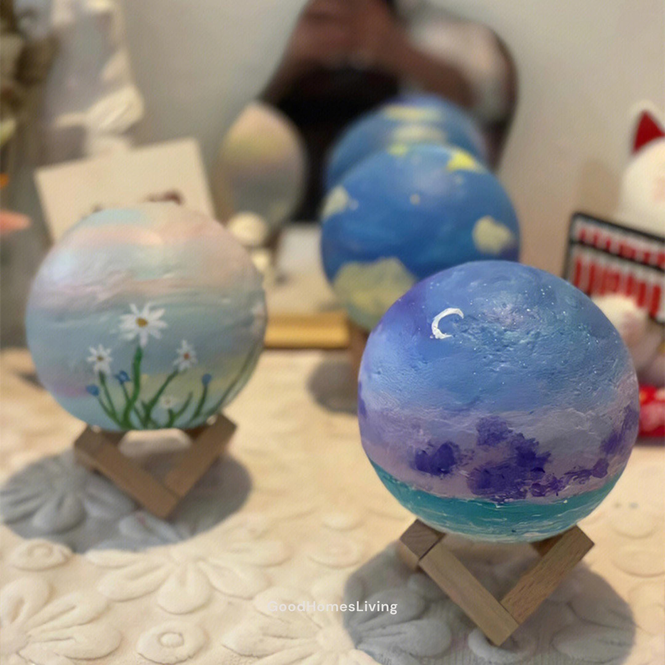 DIY Hand-painted Moon Lamp Night Light Parent-child Activity, Creative ...