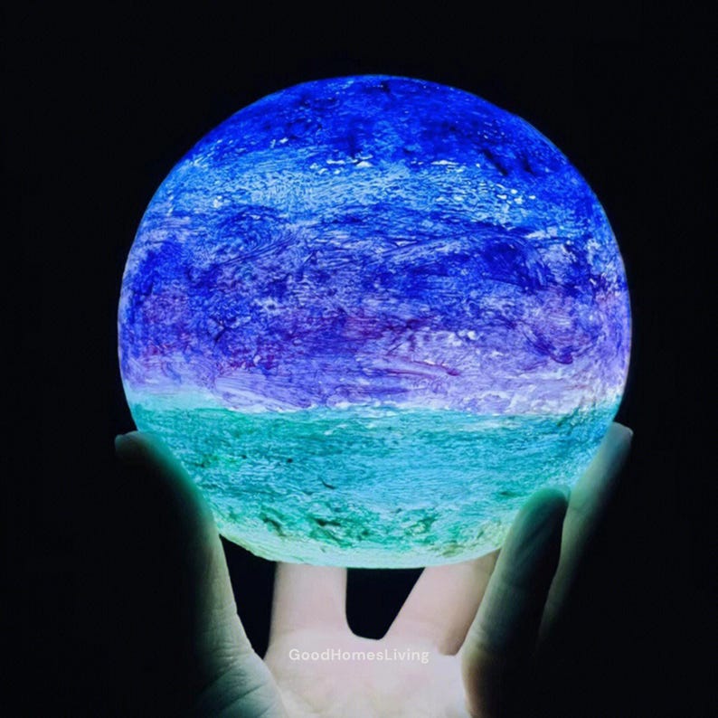 DIY Hand-painted Moon Lamp Night Light Parent-child Activity, Creative ...
