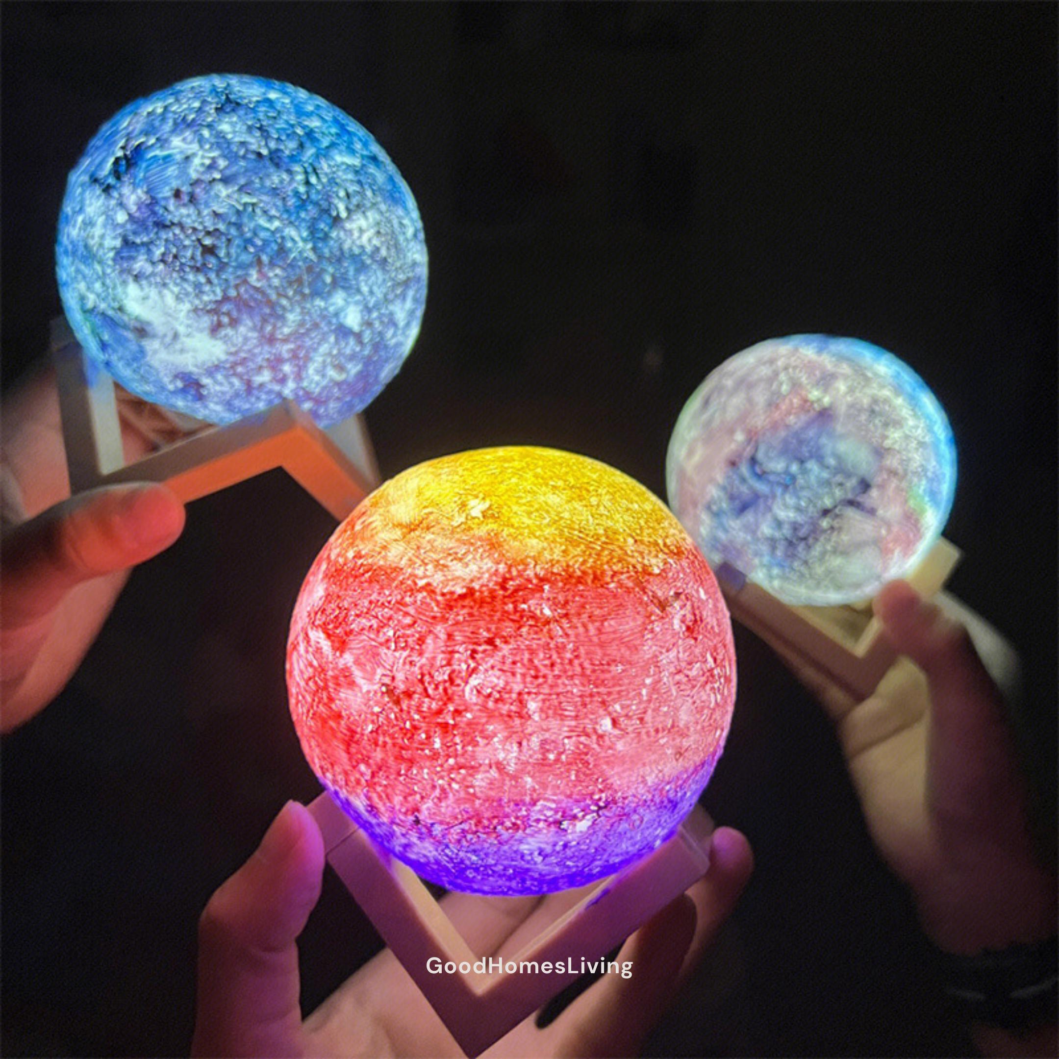 DIY Hand-painted Moon Lamp Night Light Parent-child Activity, Creative ...