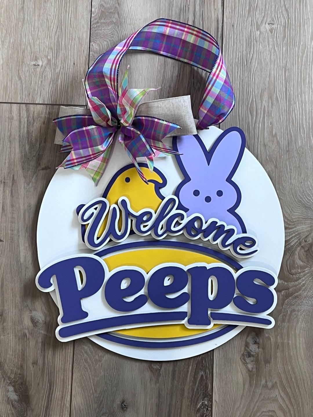 Welcome Peeps Door Hanger Sign - Etsy