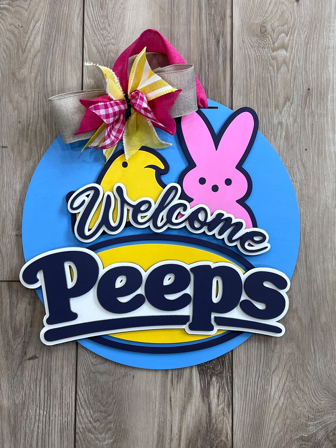 Welcome Peeps Door Hanger Sign - Etsy