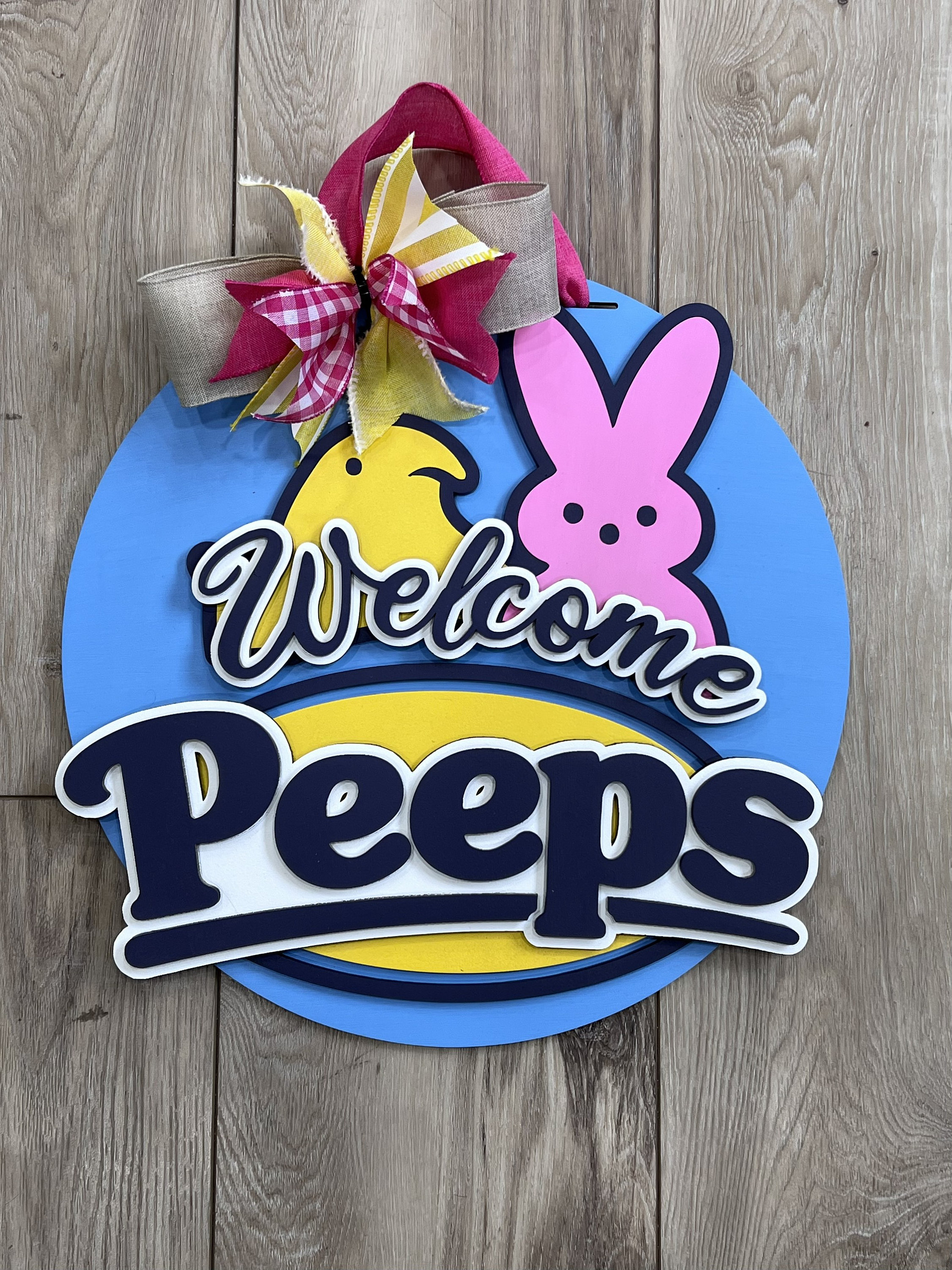 Welcome Peeps Door Hanger Sign - Etsy