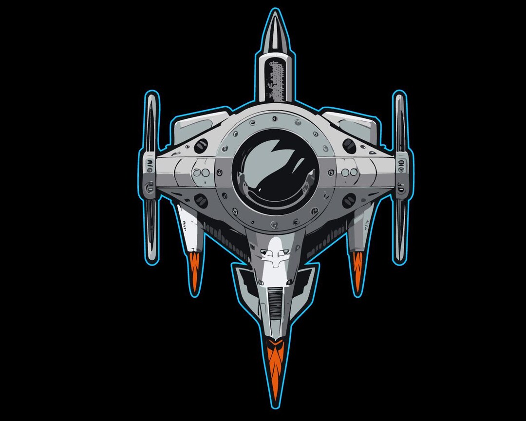 5 Digital Spaceship Designs, You Can Use Them as Stickers or Tshirt ...