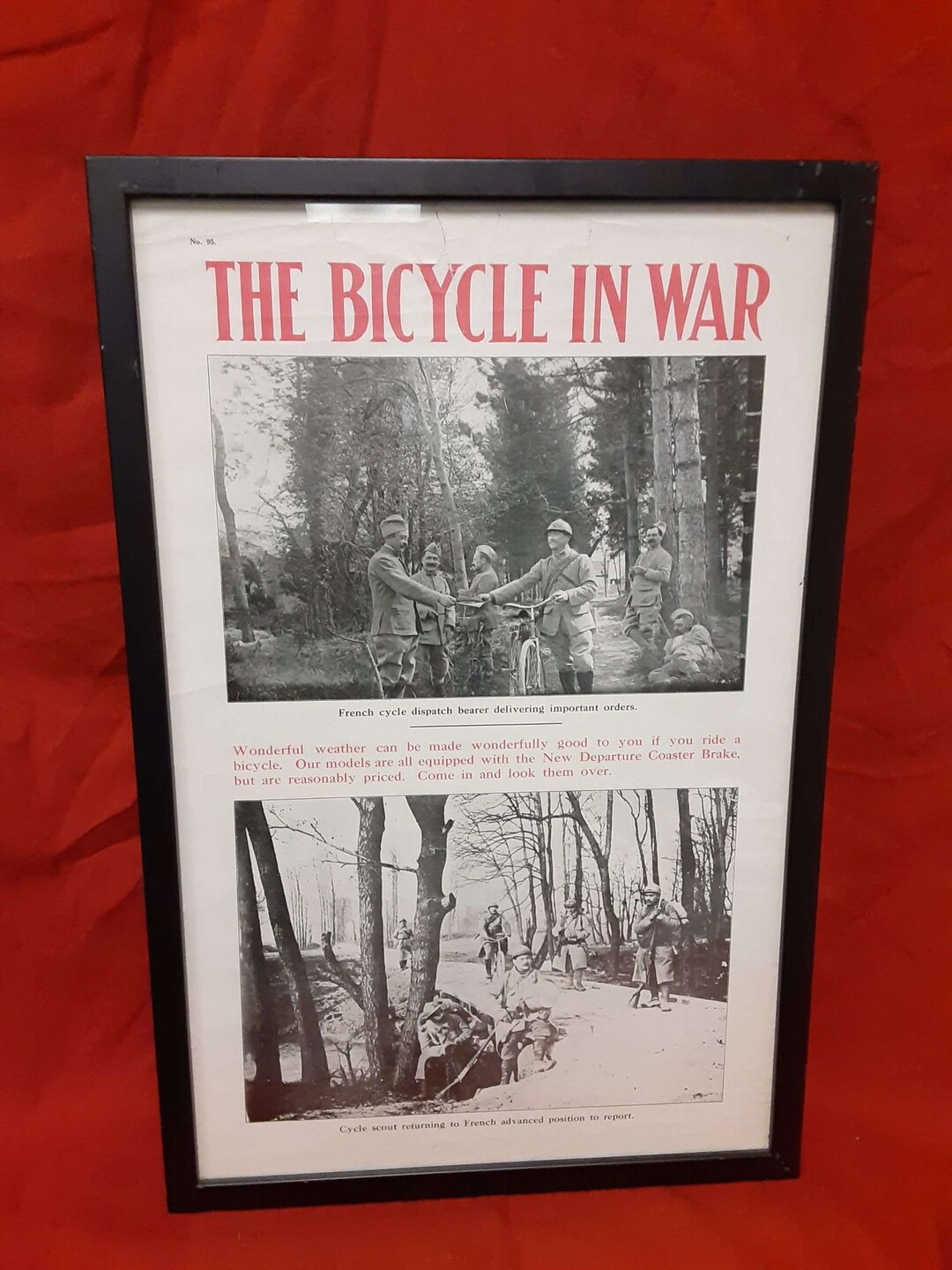 New Departure WWI Military Bicycle in War Coaster Break Ad Poster Phil ...