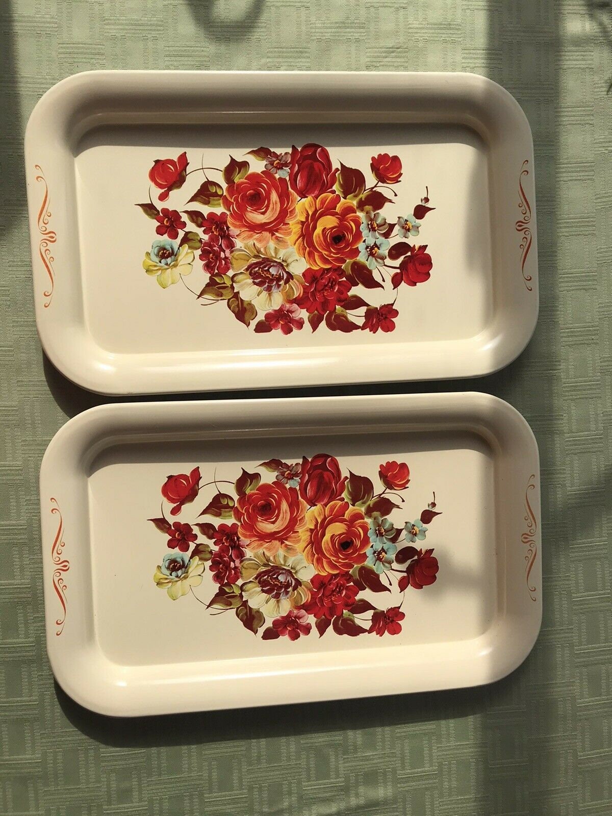 Vintage Floral Metal Tray Trays & Platters Home & Living Trays etna.com.pe