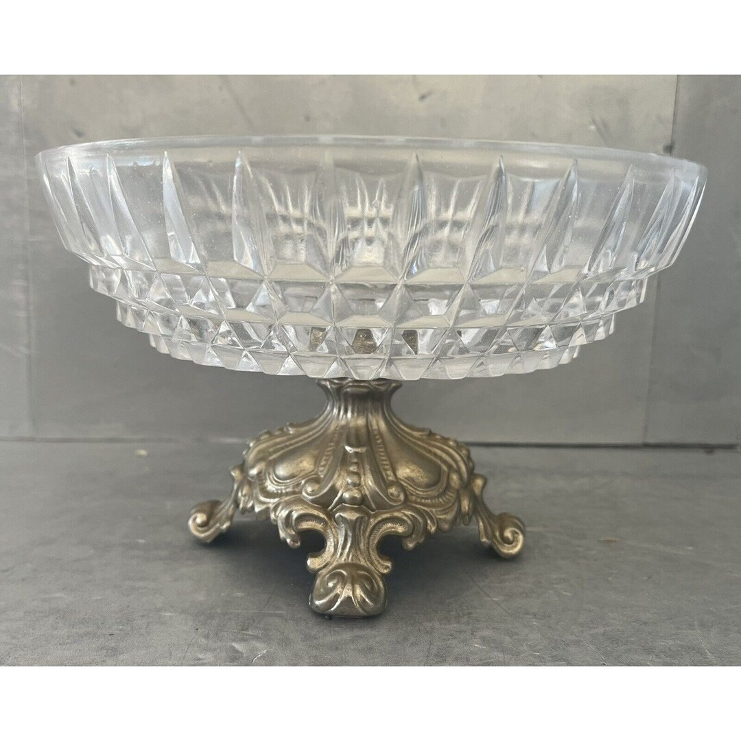 Vintage GIM 3211 Compote Dish 1972 Fruit Candy Bowl Cast Metal Brass ...
