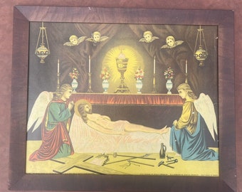 Holy Grave of Christ Early 1900s Antique German Lithograph Victorian ...