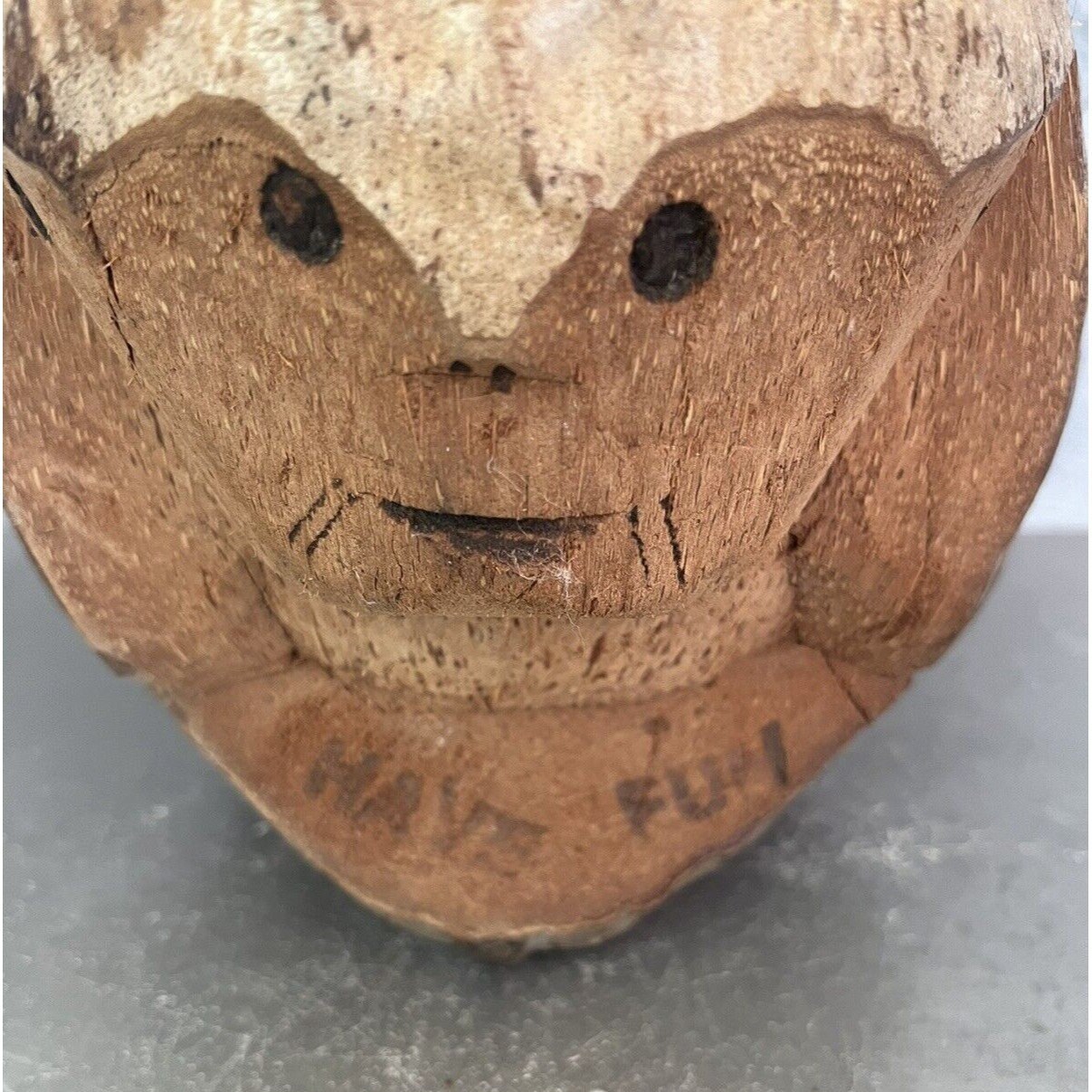 Vintage Carved Coconut Monkey Head Bank Hawaii Tiki Bar Hawaiian Decor ...
