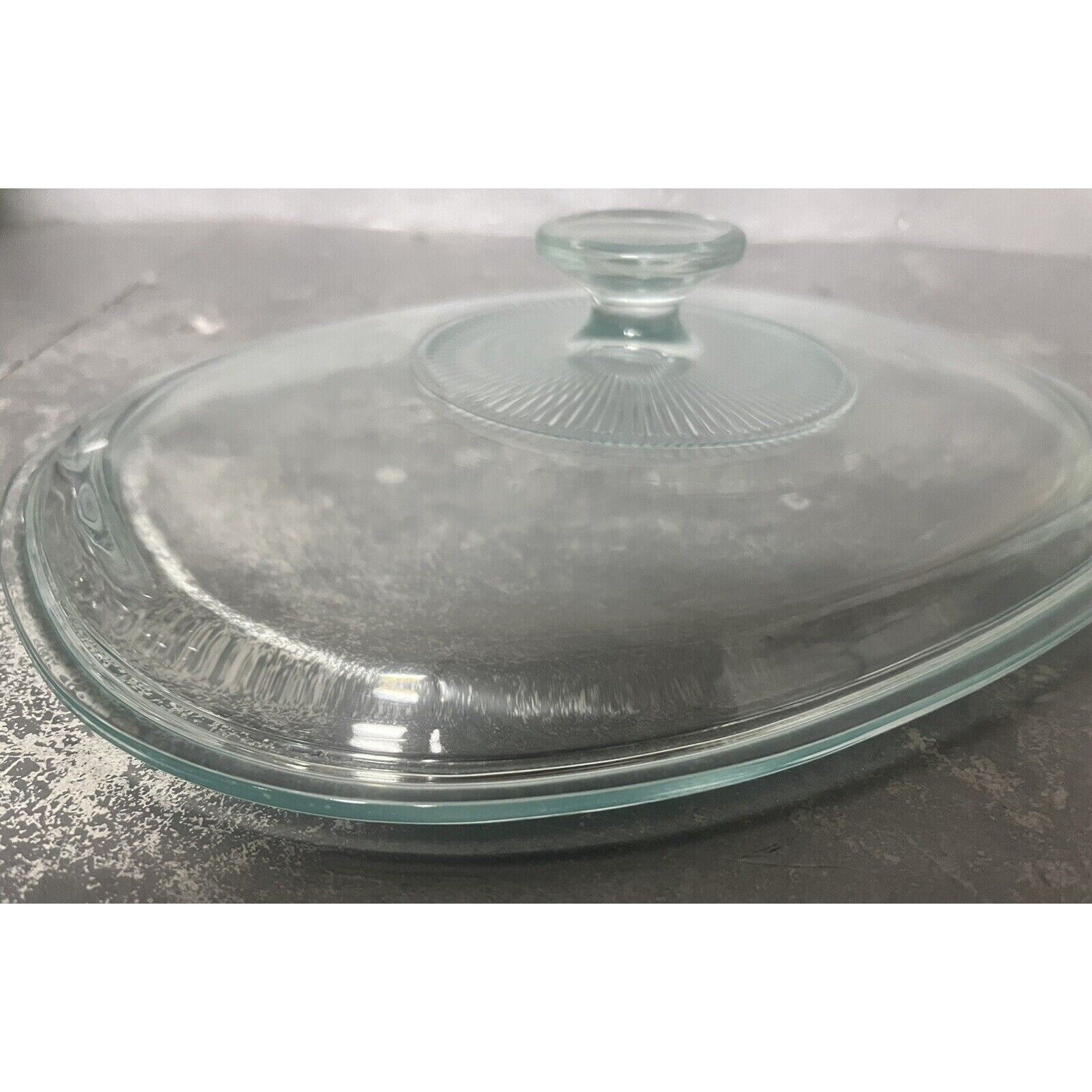 PYREX DC1.5C Glass Replacement Lid Corning Ware Oval Casserole Teal ...