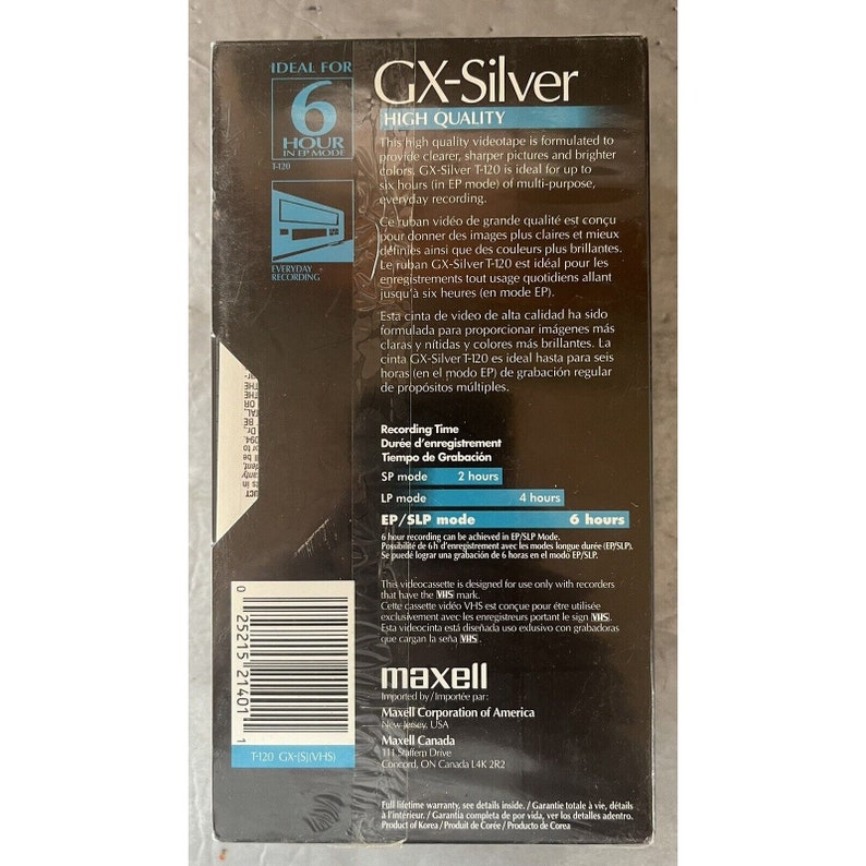 Maxwell Gx-silver T-120 6 Hour VHS Tapes 3 Pack High Quality - Etsy