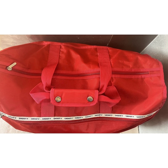 Vintage Red Snoopy Duffle Bag Kids Gym Travel Peanuts… - Gem