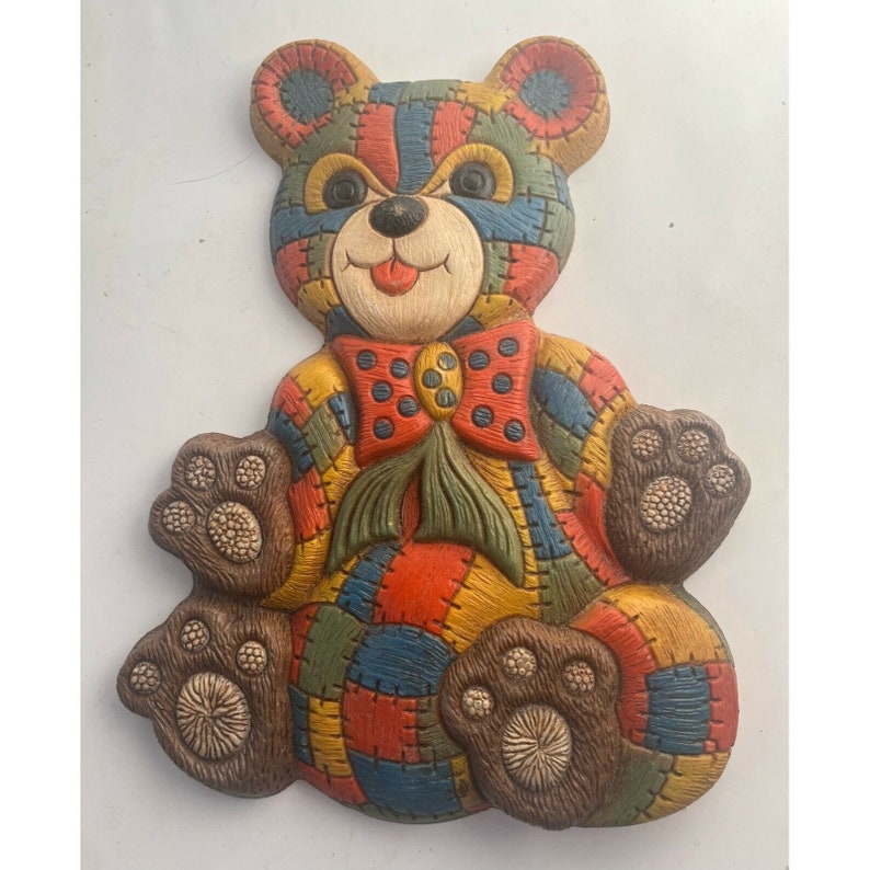 Vintage 1979 Foam Craft Nursery Teddy Bear and Rocking Horse - Etsy