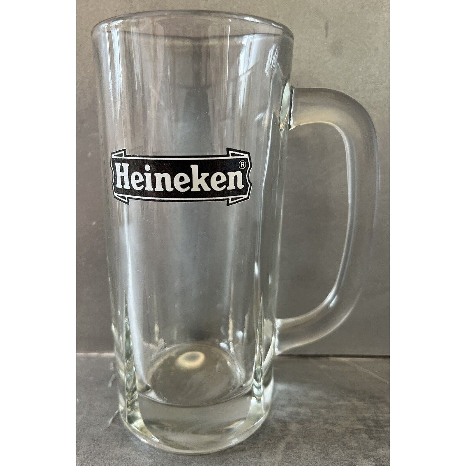 Vintage Heineken 1974 Logo Heavy Clear Glass Tall Beer Mug 6 Set of 2 ...