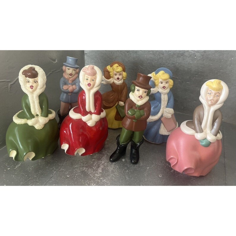 Vintage Atlantic Mold Ceramic Hand Painted Christmas Carolers 7 Pc Set - Etsy