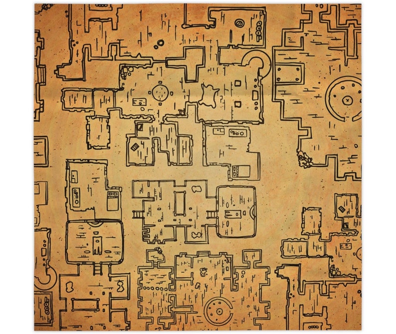 TTRPG Dungeon Map Tablecloth Tabletop Roleplaying Game Table Cover, RPG ...