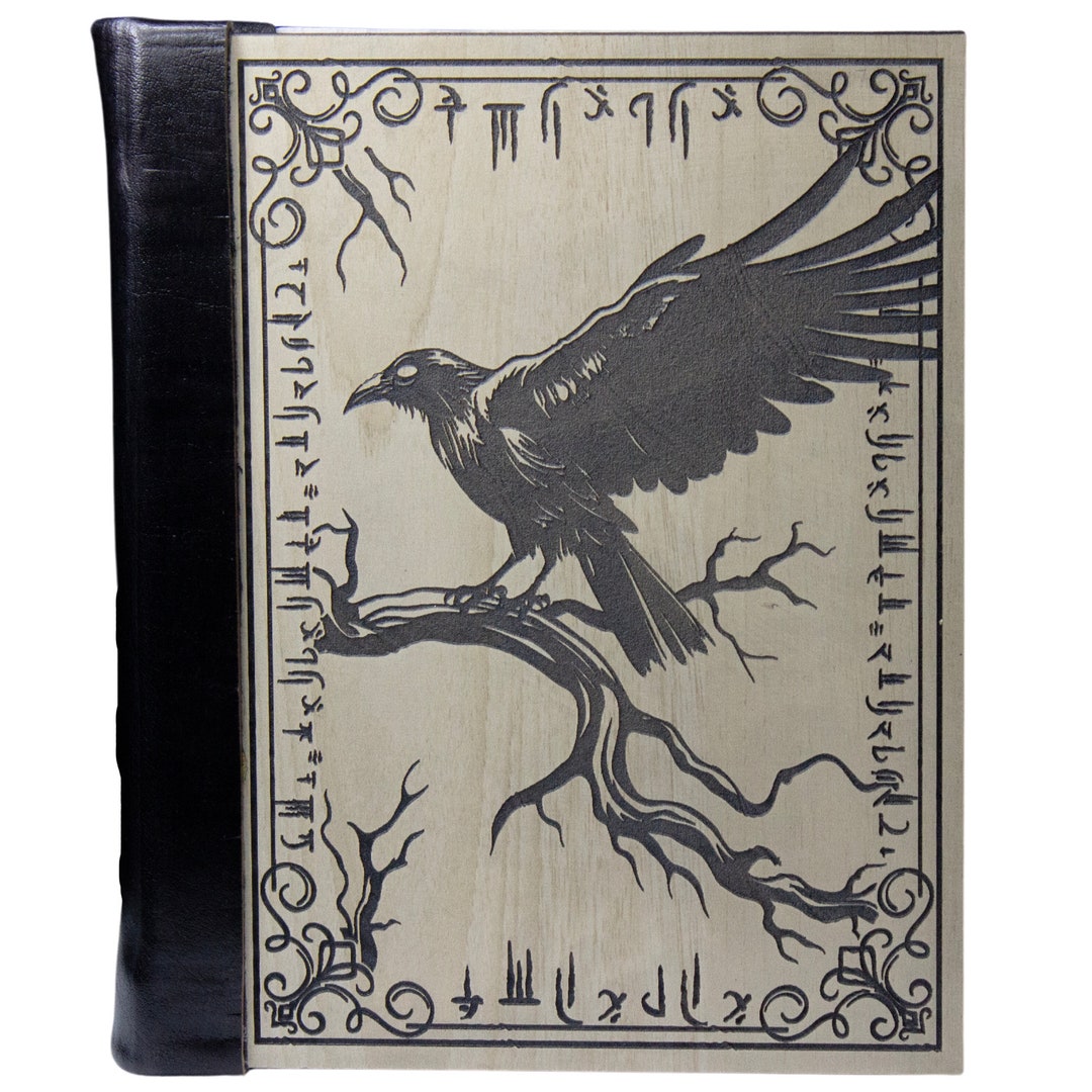 Eldritch Wooden Raven Notebook (6"x8") | Lined Paper Journal, Ode to ...