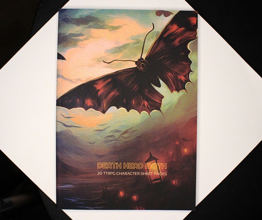 Death Head Moth TTRPG Character Sheet Book 25 Full Character Sheets for ...