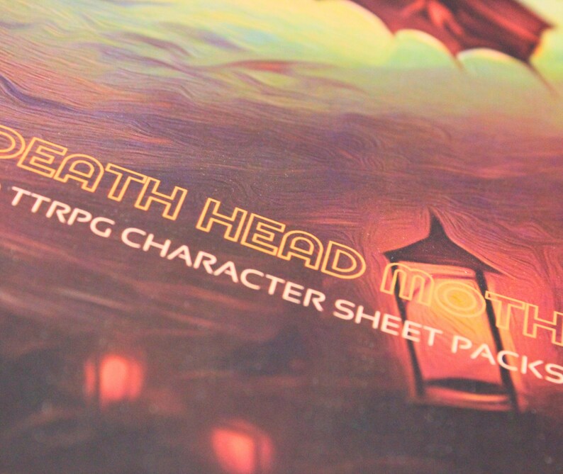 Death Head Moth TTRPG Character Sheet Book 25 Full Character Sheets for ...