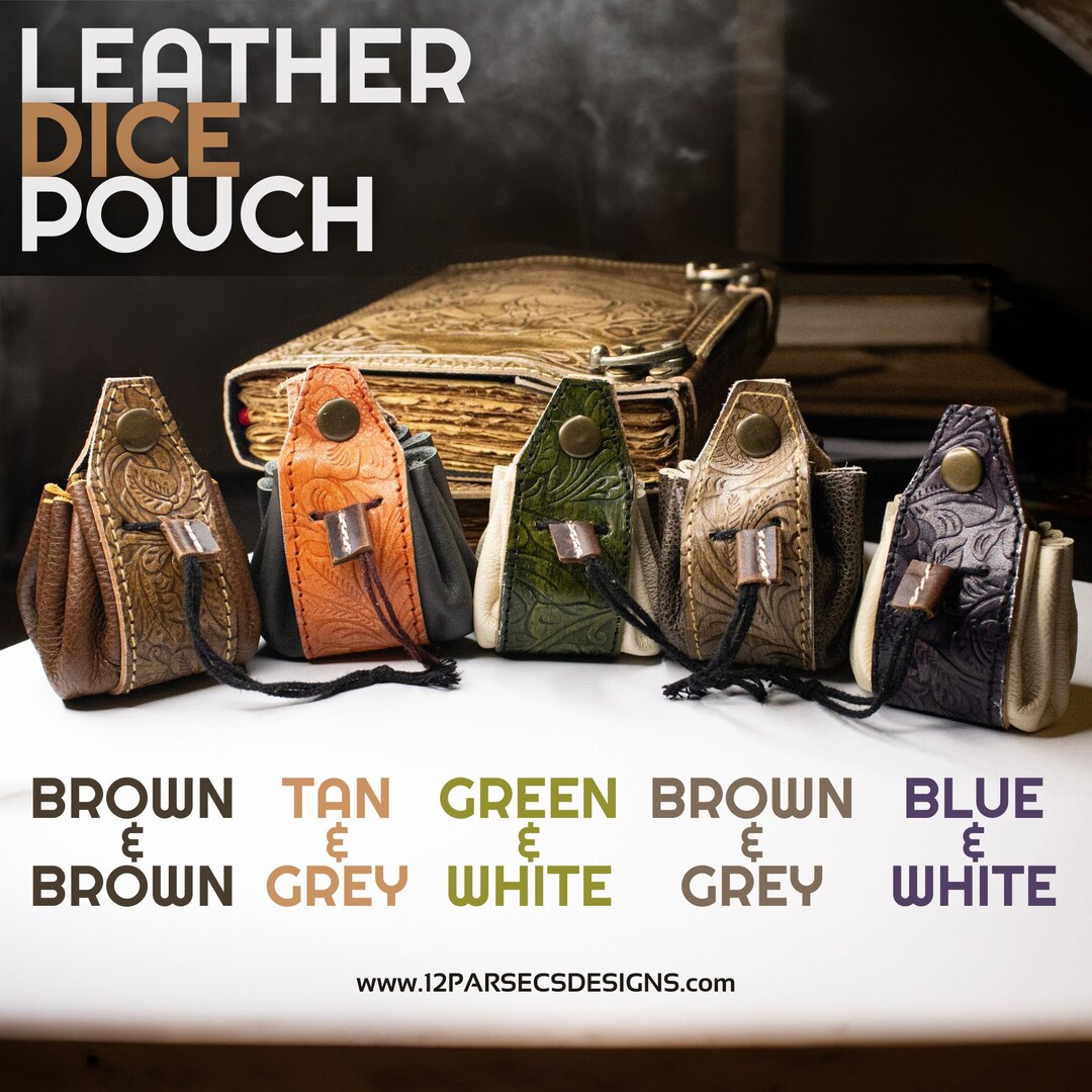 Handmade Leather Dice/coin Pouch 3x3.5 Leather Dnd Handmade Dice Bag ...