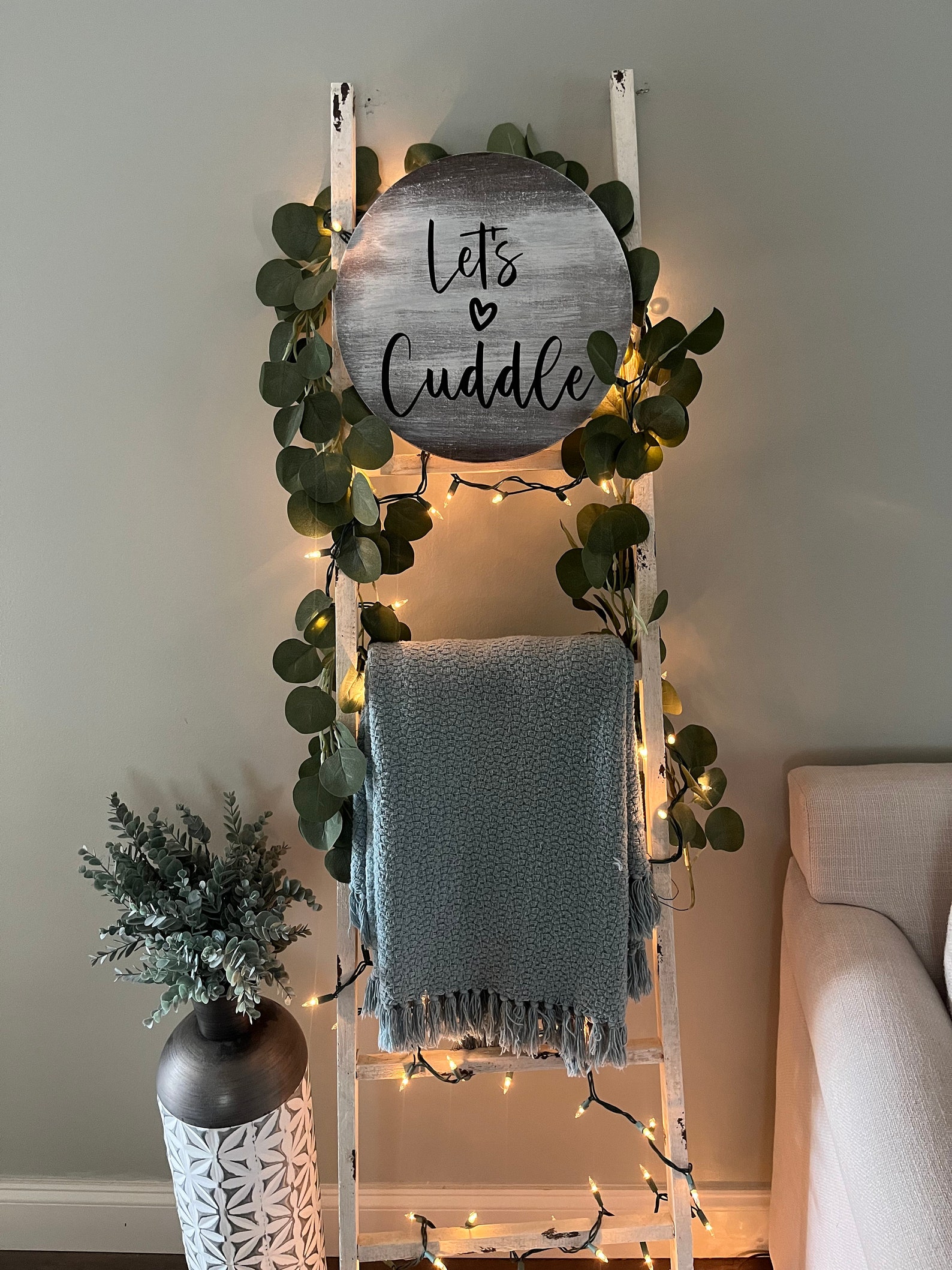 Let's Cuddle Blanket Ladder Sign - Etsy