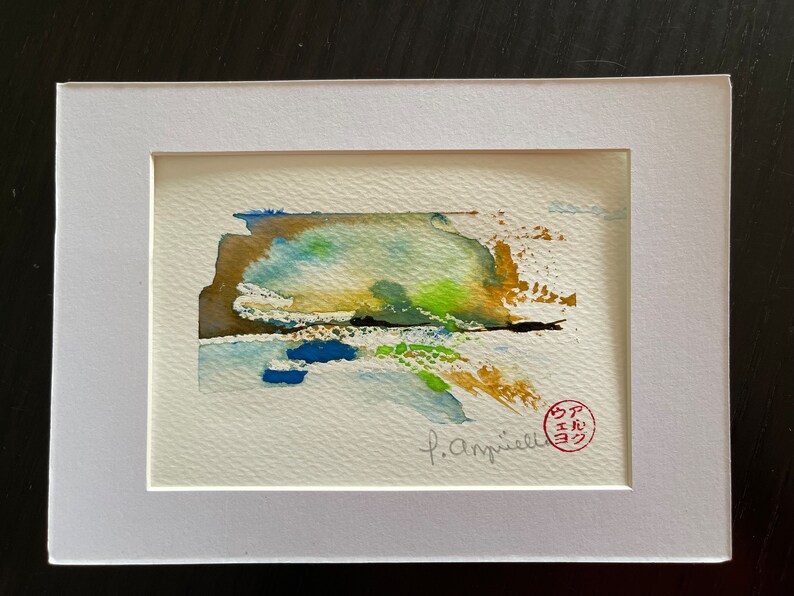 Original Mini Watercolor Landscape Seascape Painting, Mini Painting ...