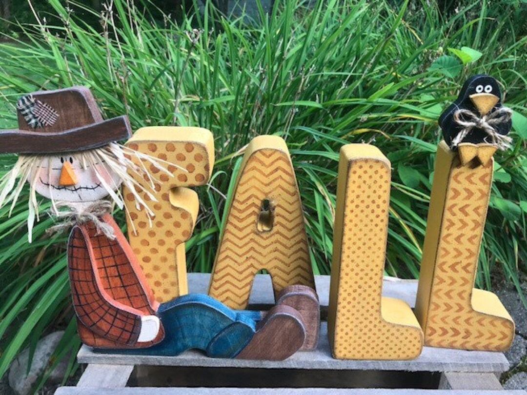 Scarecrow, Fall Letters, Wood, Fall Decor, Halloween Decor ...