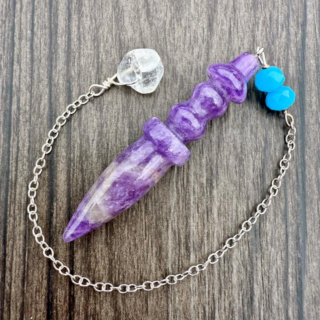 Amethyst, Blue Jade and Clear Quartz Egyptian Pendulum - Etsy