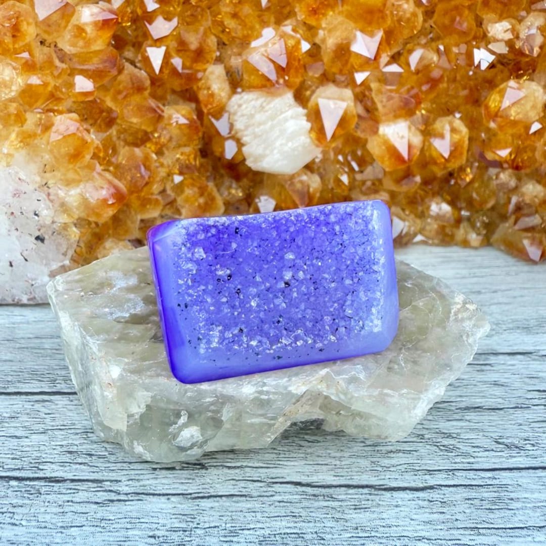 Grape Jelly Rock Candy Ring Purple Gradient Semi-translucent Agate With ...