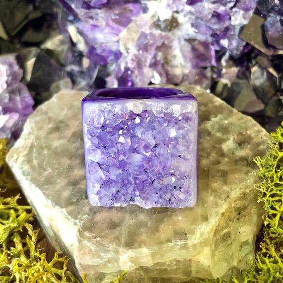 Velvet Violet Rock Candy Ring Beautiful Velvet Purple Agate - Etsy